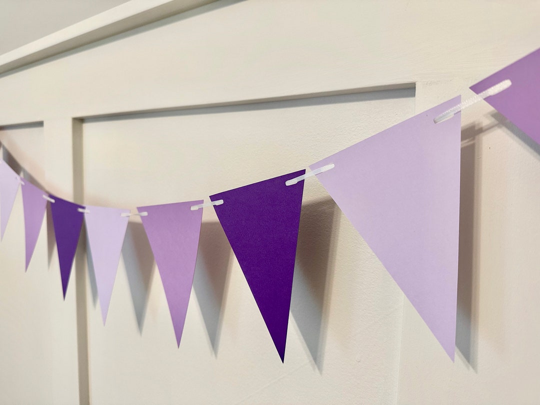 Purple Ombre Flag Bunting Happy Birthday Bunting Purple Ombre ...
