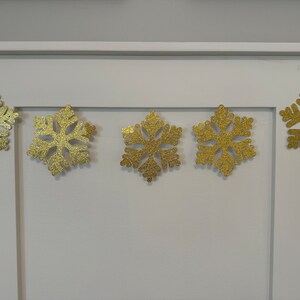 Gold Glitter Snowflake Banner Winter Snowflake Banner Winter Birthday ...