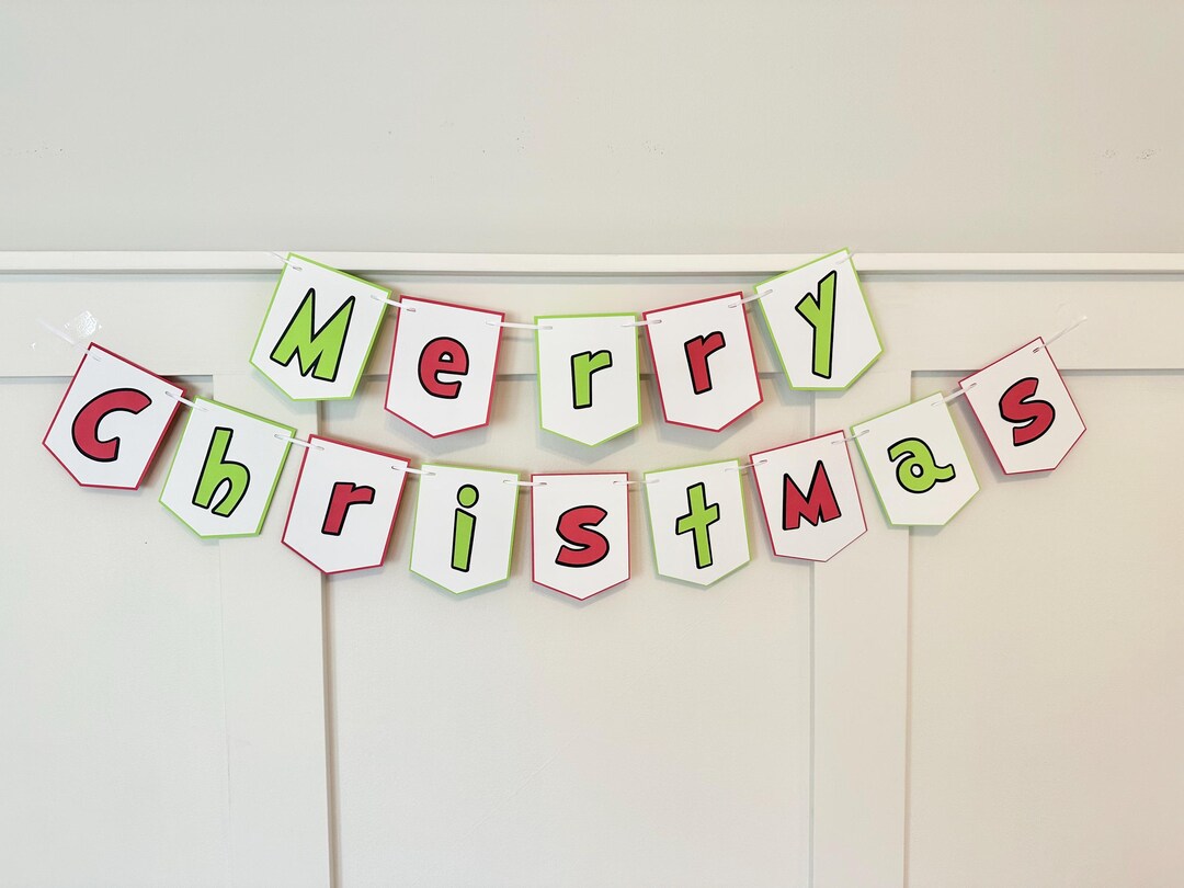 Merry Christmas Grinch Banner Grinchmas Banner - Etsy
