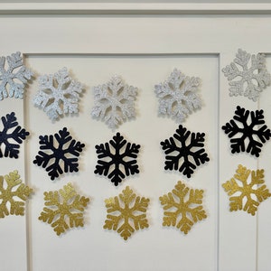 Gold Glitter Snowflake Banner Winter Snowflake Banner Winter Birthday ...