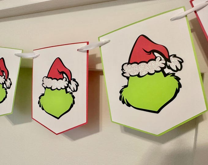The Grinch Banner Christmas Banner Christmas Grinch Banner - Etsy
