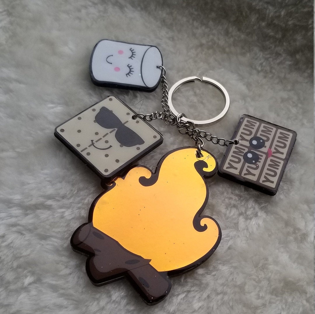 Campfire & S'mores Keychain Set - Etsy