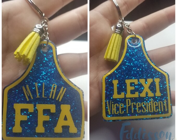 FFA Cattle Tag Keychain Ag Science FFA Leadership Keychain - Etsy