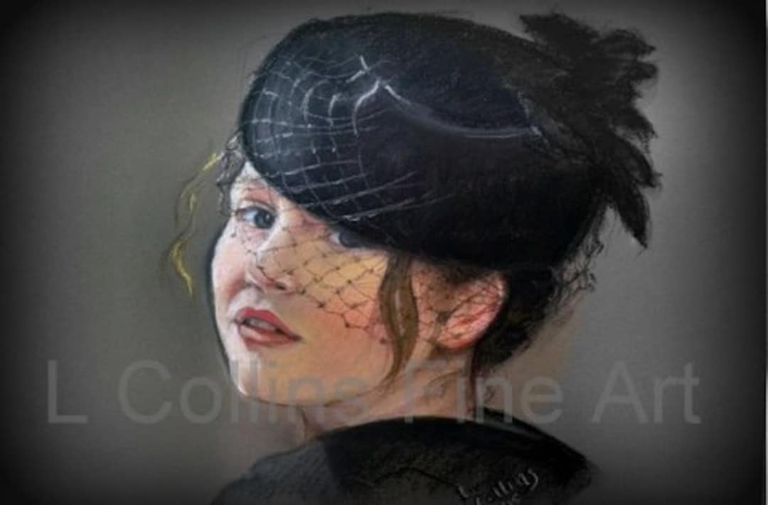Portrait "the Hat" Giclee of Original Pastel Portrait 11x14 Inches - Etsy