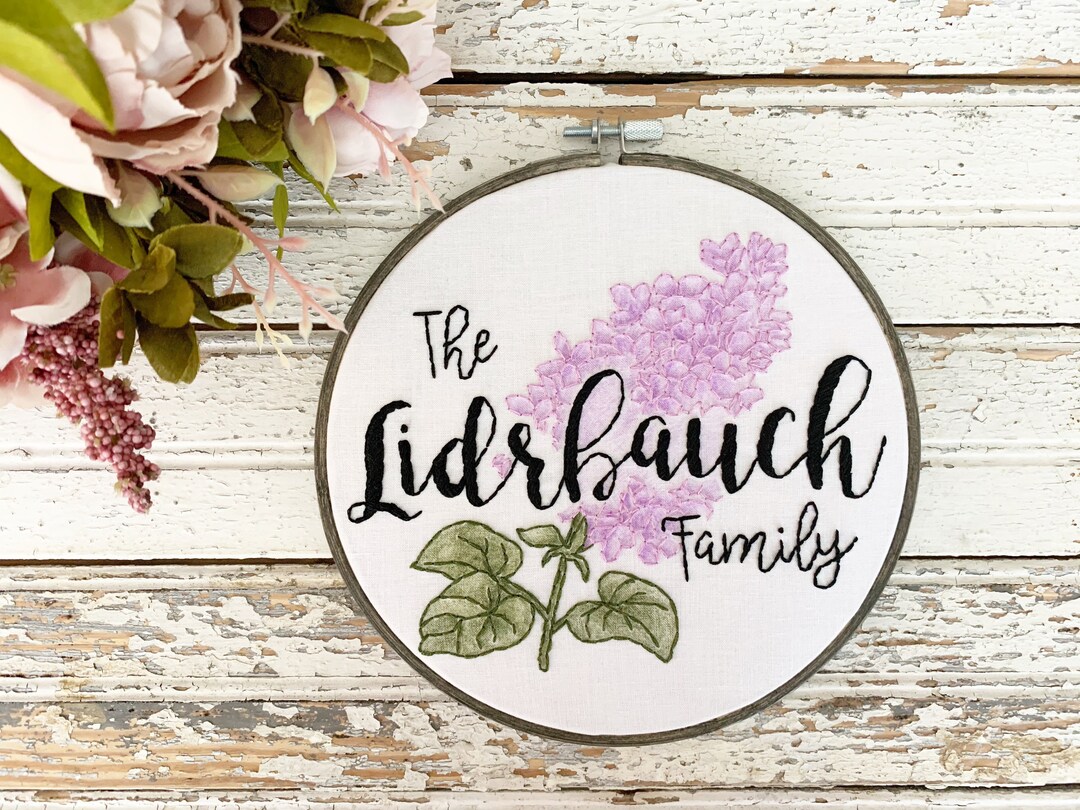 Established Family Sign, Personalized Last Name Sign, Embroidered ...