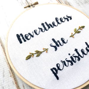 Nevertheless She Persisted Wall Art Feminist Embroidery Women Art Women ...