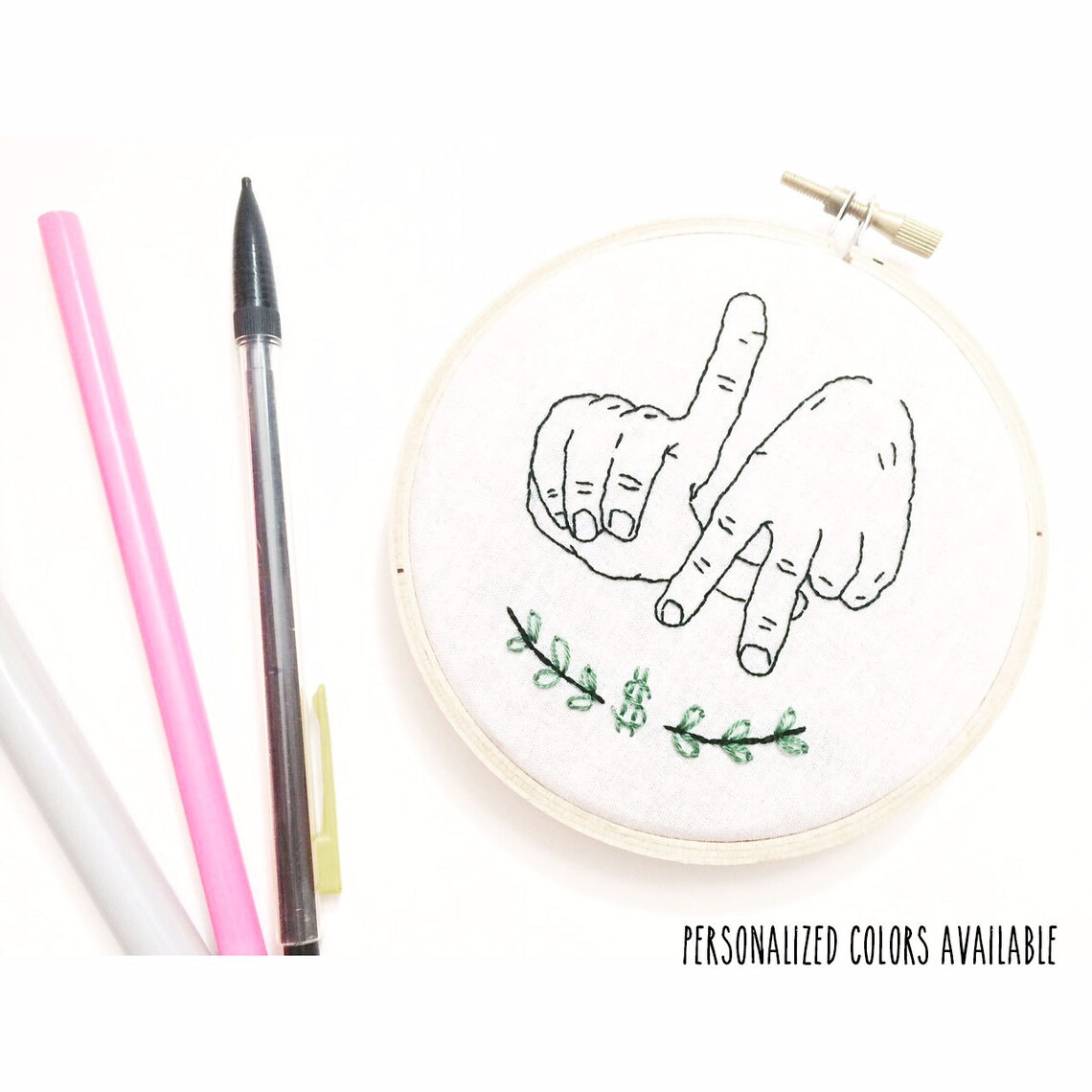 L.A. Hand Sign Los Angeles Art Funny Embroidery Embroidery | Etsy