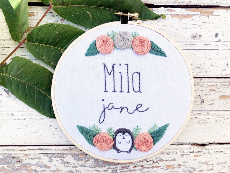 Custom Name Hoop Baby Name Embroidery Nursery Name Sign | Etsy