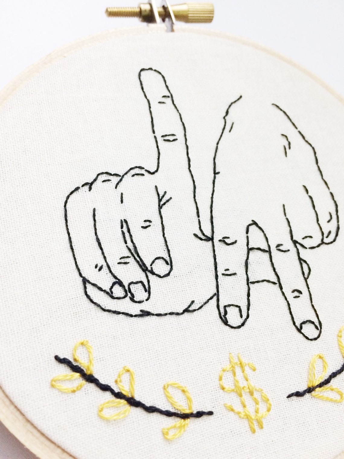 LA Hand Sign Embroidery Hoop Art, California Home Decor - Etsy