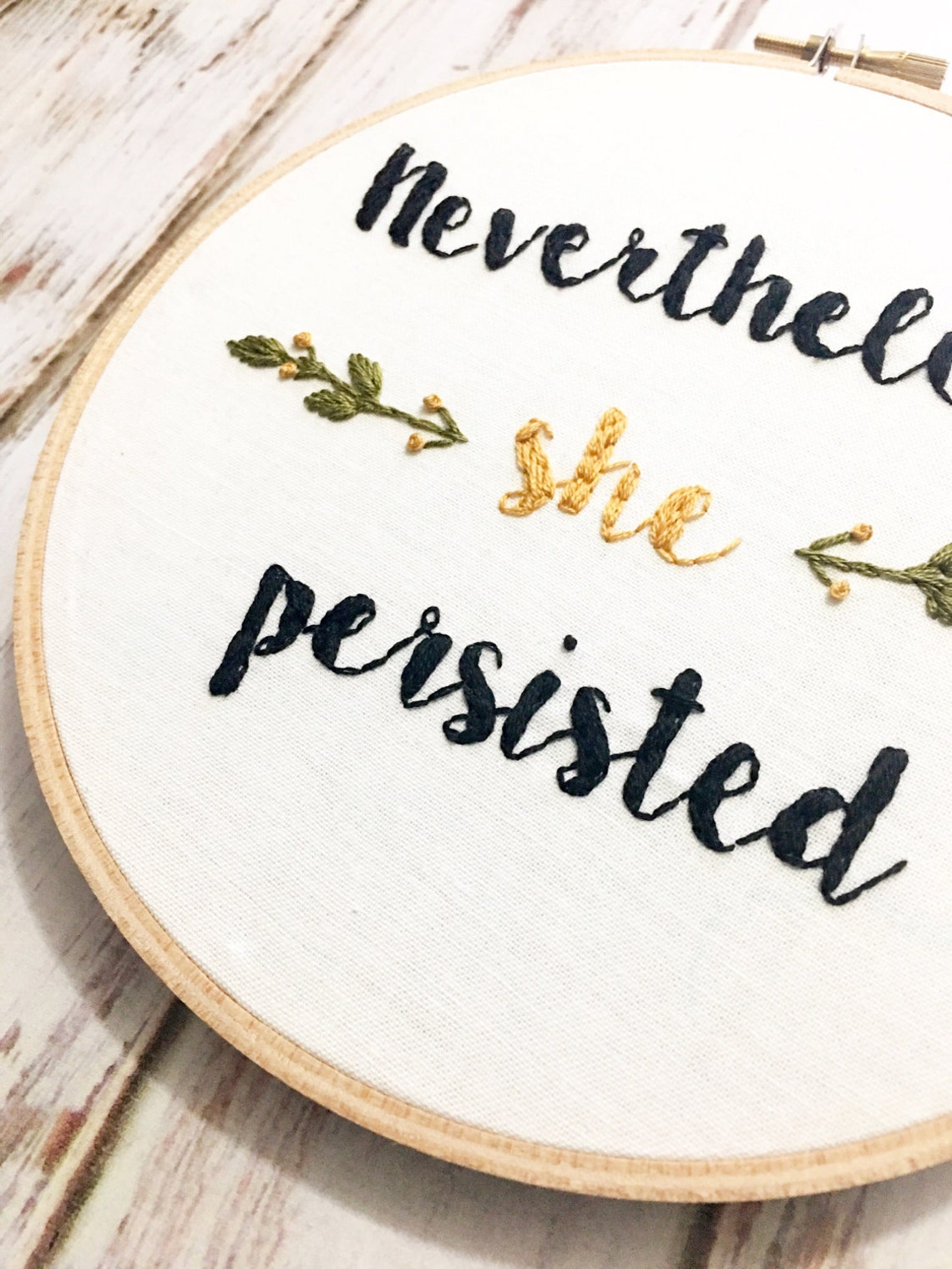 Nevertheless She Persisted Feminist Embroidery Floral - Etsy