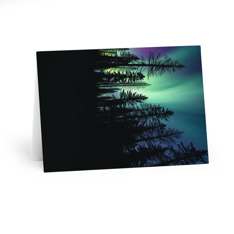 Greeting Cards, Northern Lights, Nature Stationery, Forest Art Prints ...