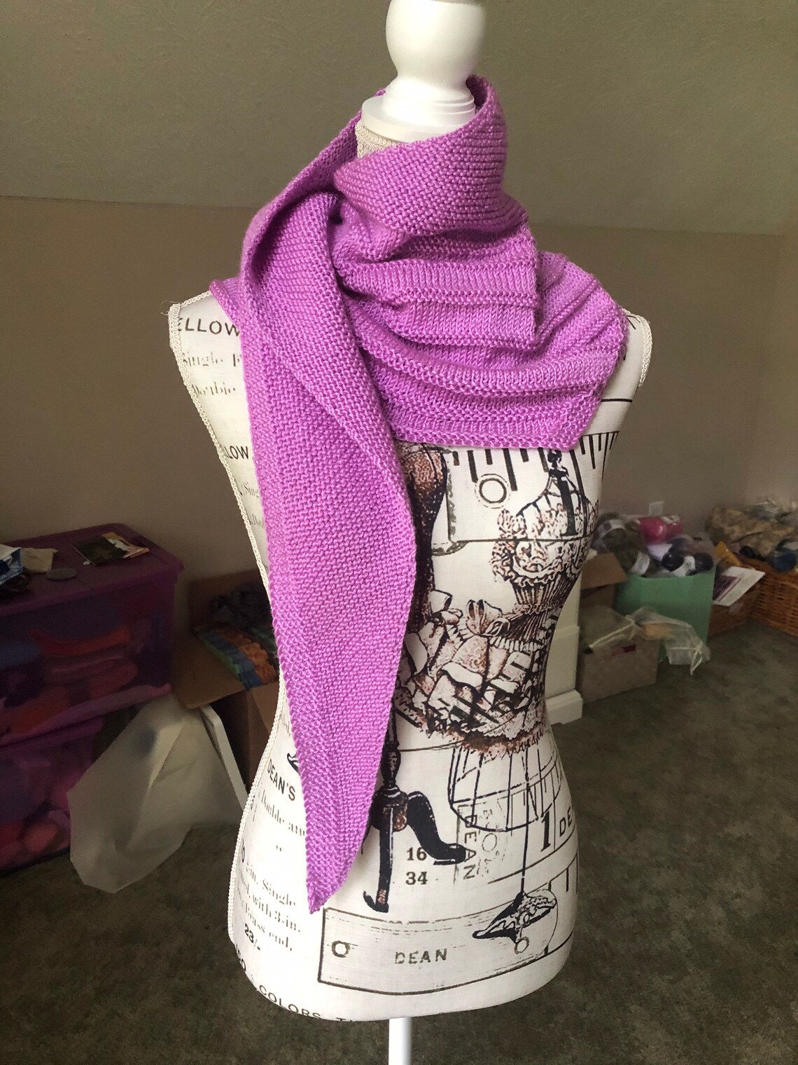 Handknitted Pretty Purple Wrap - Etsy Norway