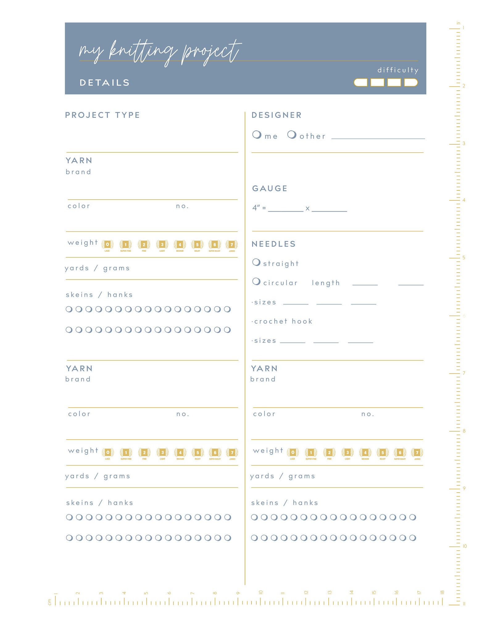 KNITBOOK : Knitting Journal Printable PDF W/ Inspiation Board | Etsy