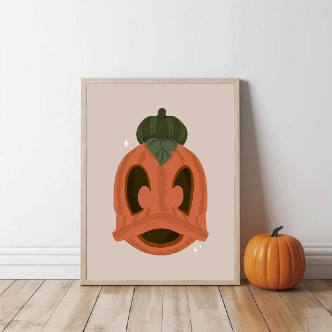 Donald Duck Pumpkin Printable Wall Art | Disney Halloween Decor ...