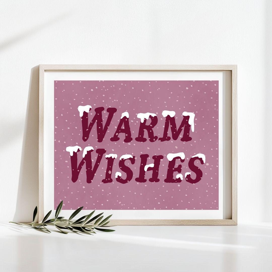 Warm Wishes Holiday Printable Wall Art L Fall/winter Christmas Decor ...
