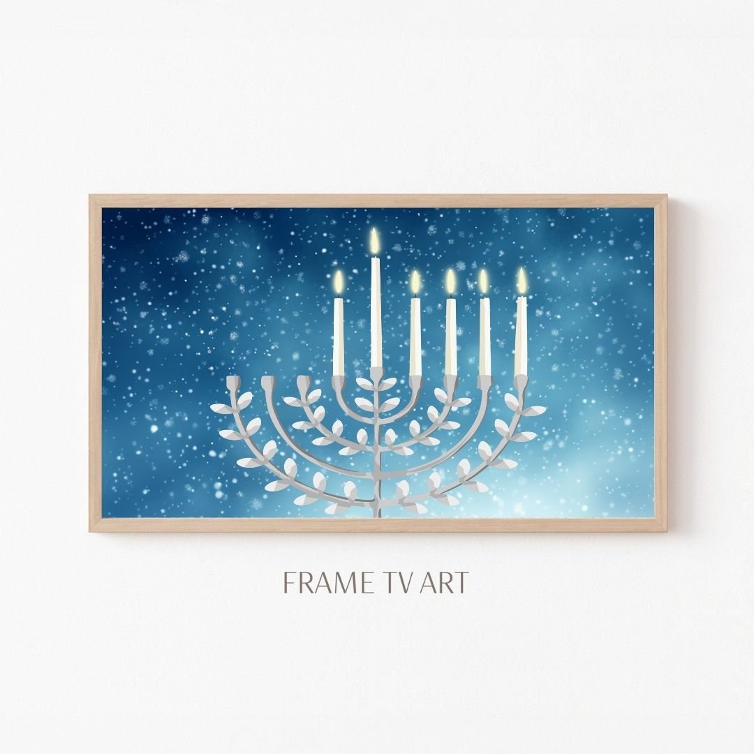 All 8 Included Hanukkah Menorah Samsung Frame TV Art Holiday Decor ...