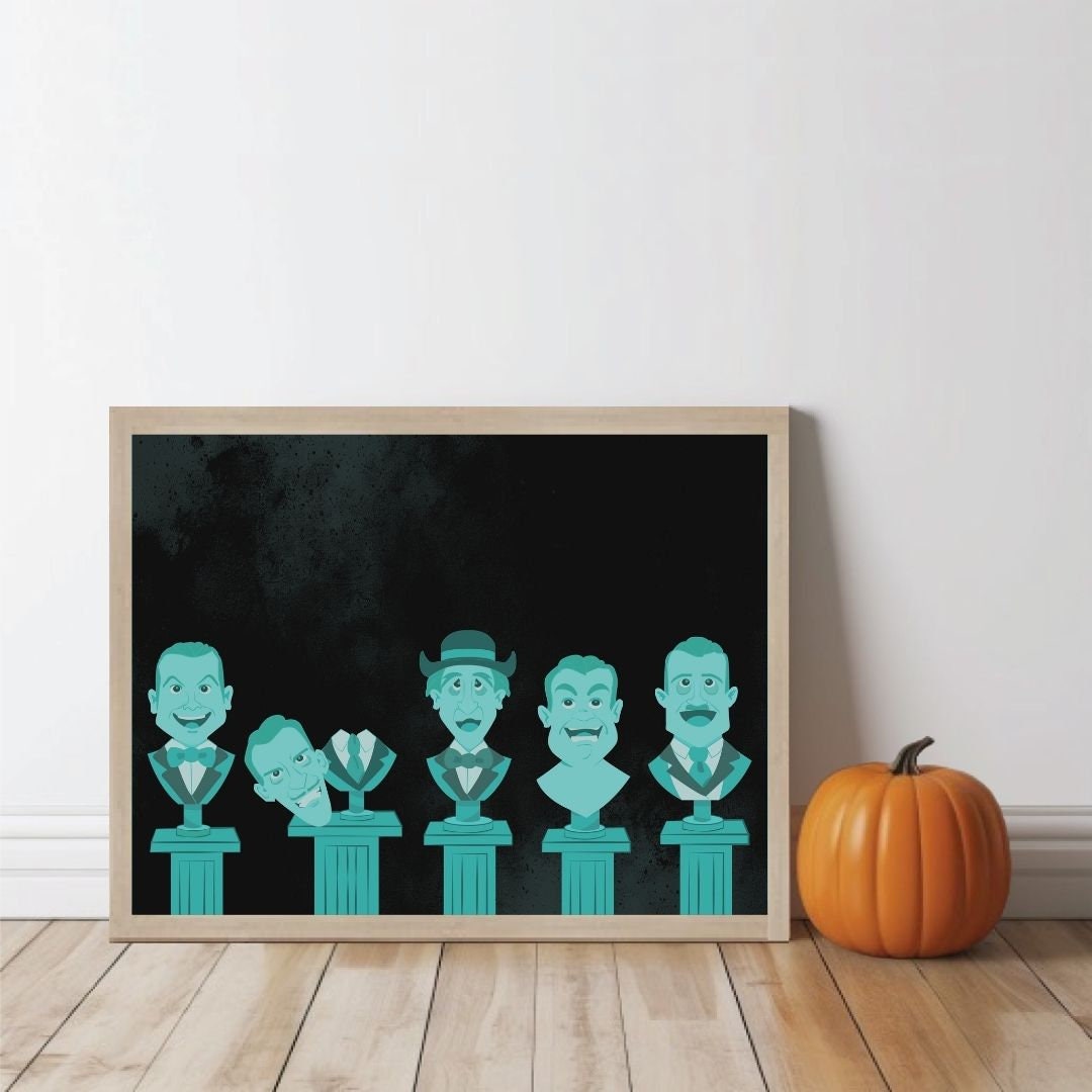 Haunted Mansion Singing Busts Printable Wall Art Disneyland "spooky ...