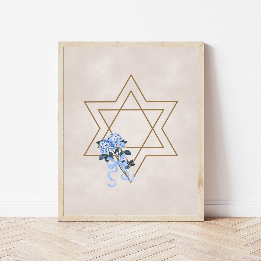 Hanukkah Star of David Holiday Printable Wall Art | Classy Cute ...