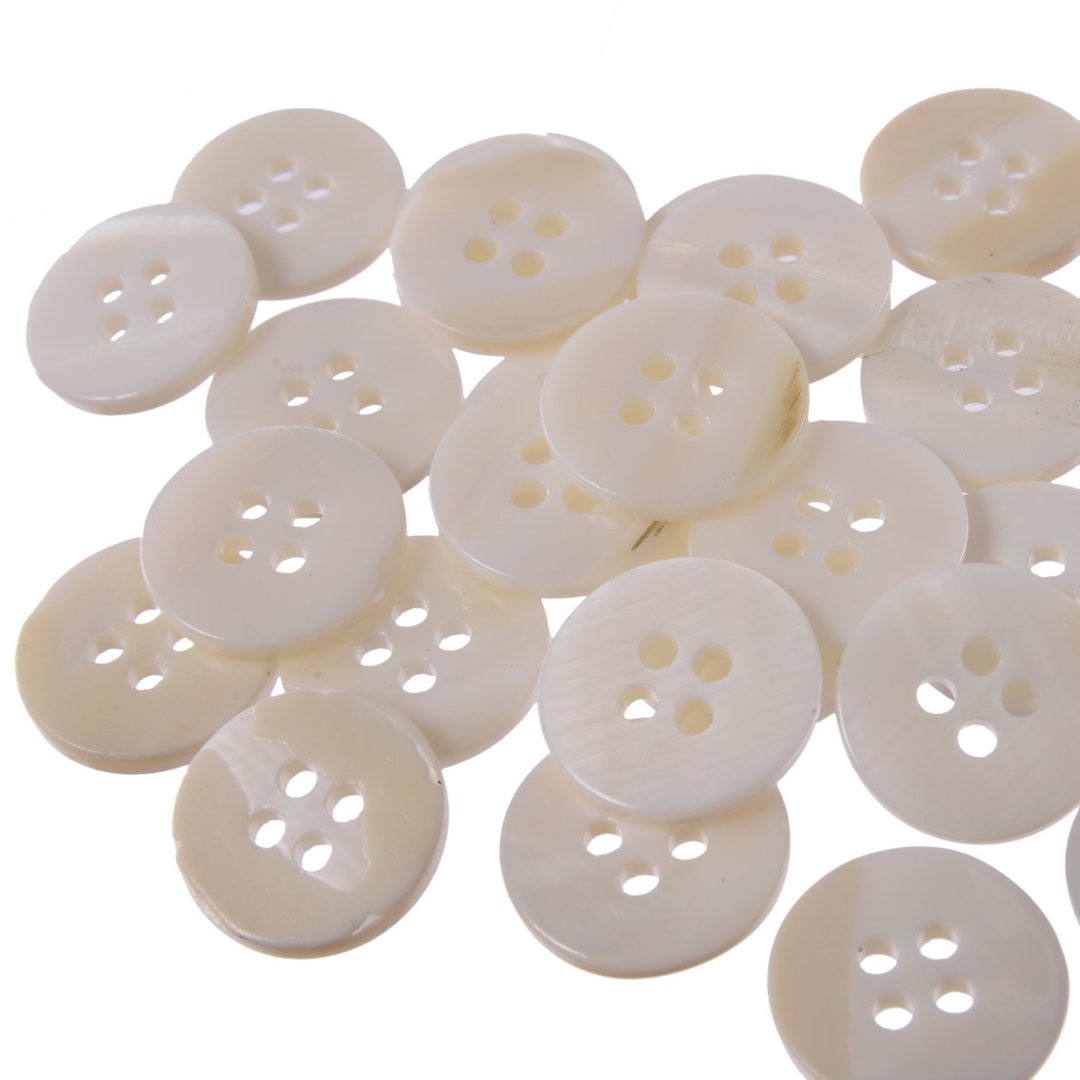 Natural River Shell Buttons - 4 Hole - Flat Shape (10/15/20/25pcs ...