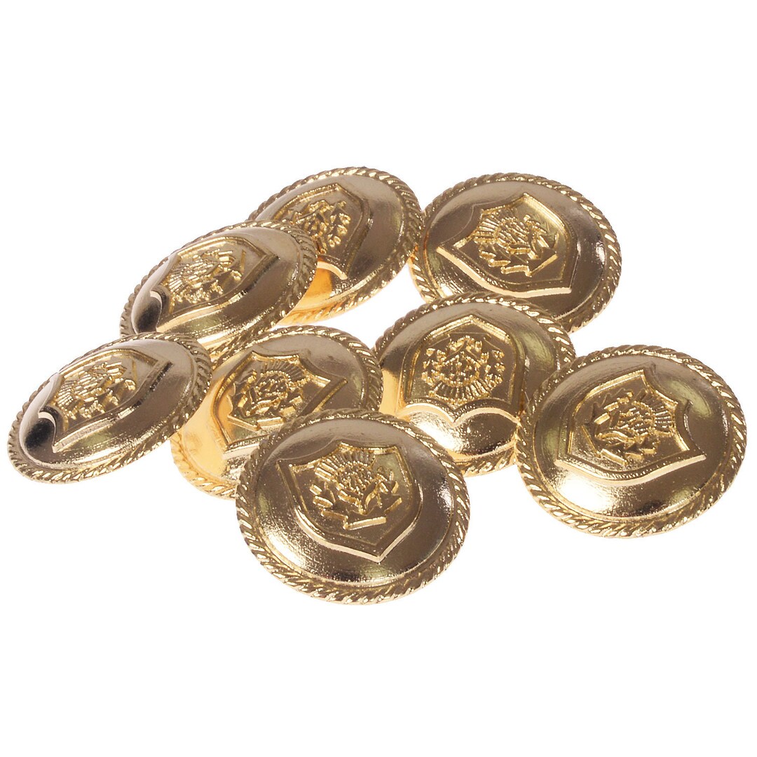 Zinc Die Cast Shank Button - Embossed Heraldic Shield Emblem - 32 Line ...