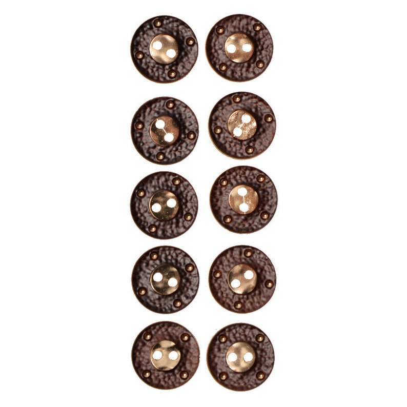 Combination (2 Piece) Button - 2 Hole - Imitation Leather Texture Rim ...