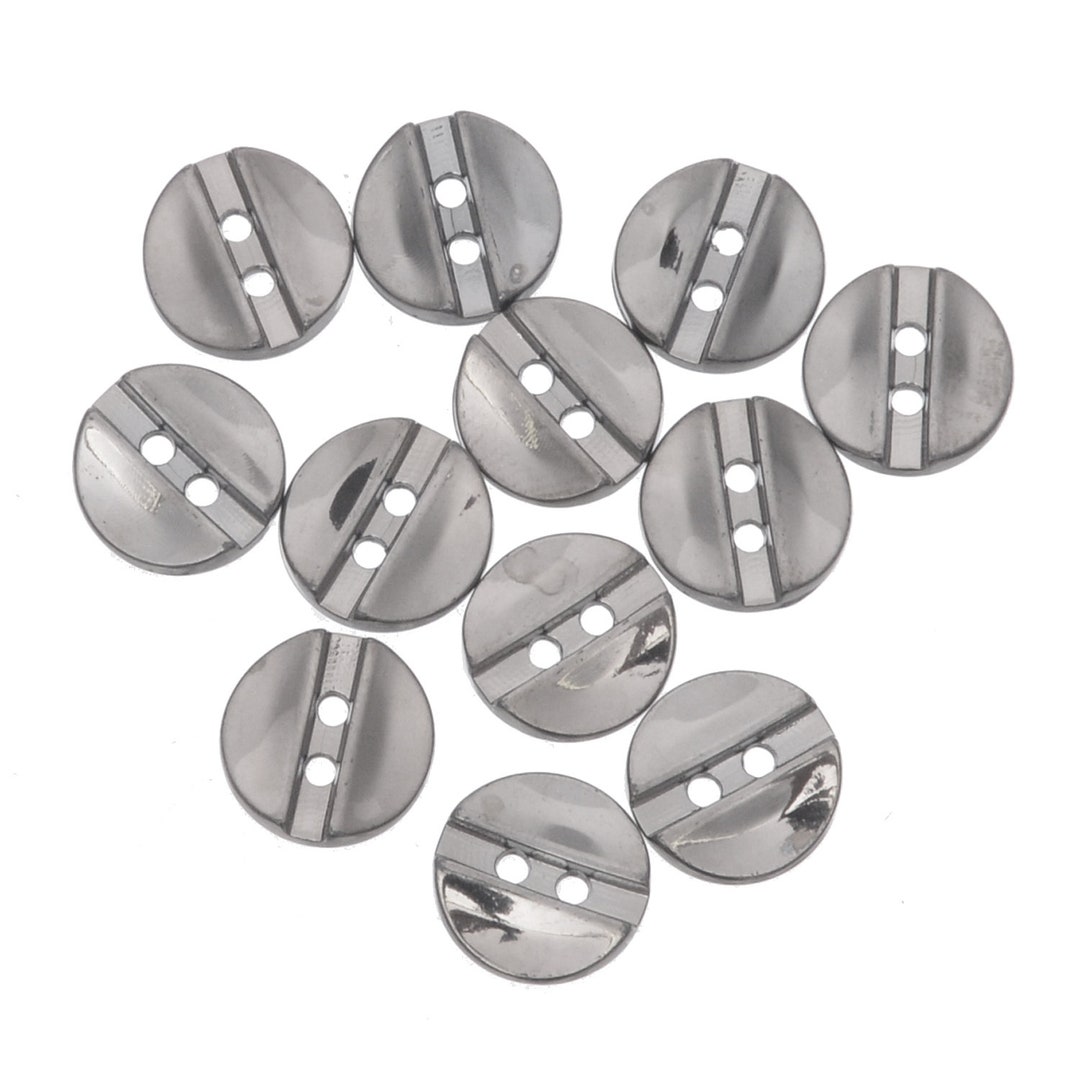 Botón chapado en metal ABS 2 orificios Muesca central rectangular 18 ...