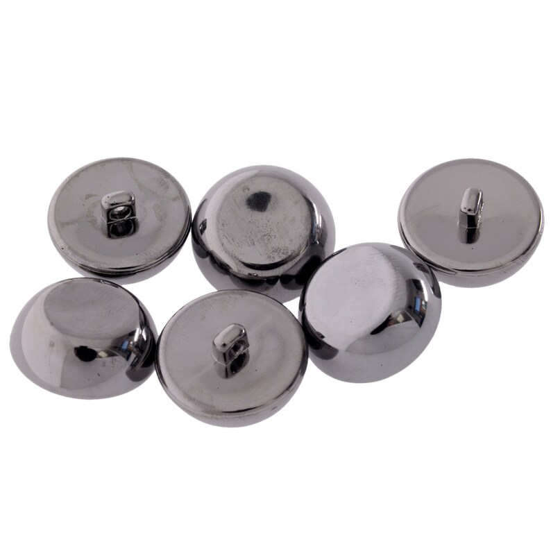 ABS Metal Plated Shank Button - Dome Shape With Flat Top - 28line (18mm ...