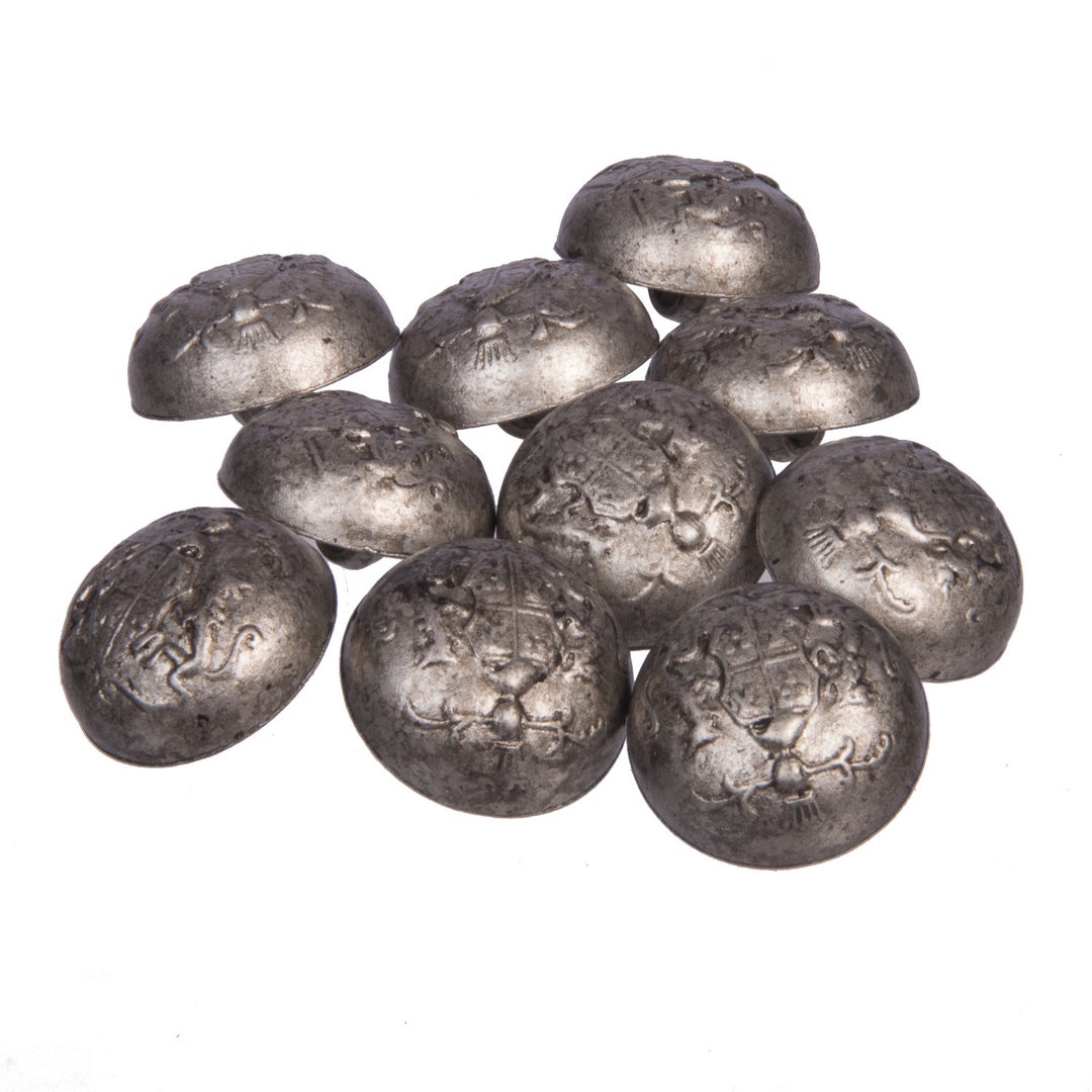Mibo ABS Metal Plated -half Ball Shank Button - Heraldic Lion Crest ...