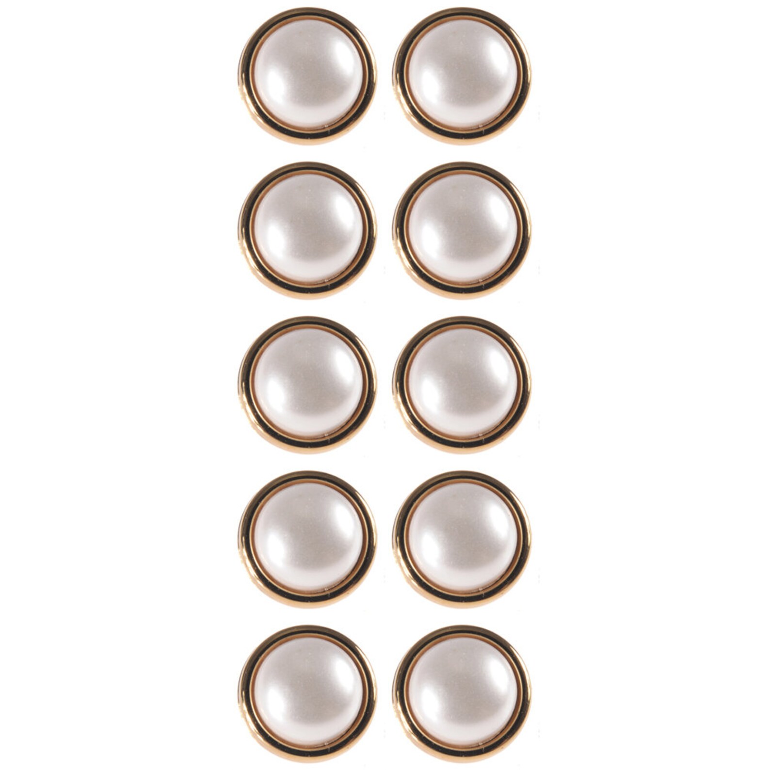 Combination (2 Piece) Shank Button - Half Ball Sprayed Pearl With Gold ...