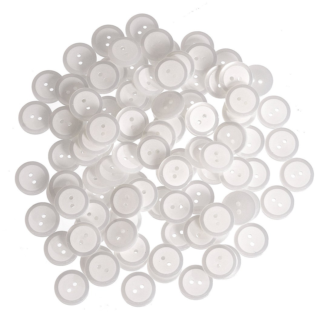 Polyester - Imitation Pearl Button - 2 Hole - Matte Center With Shiny ...