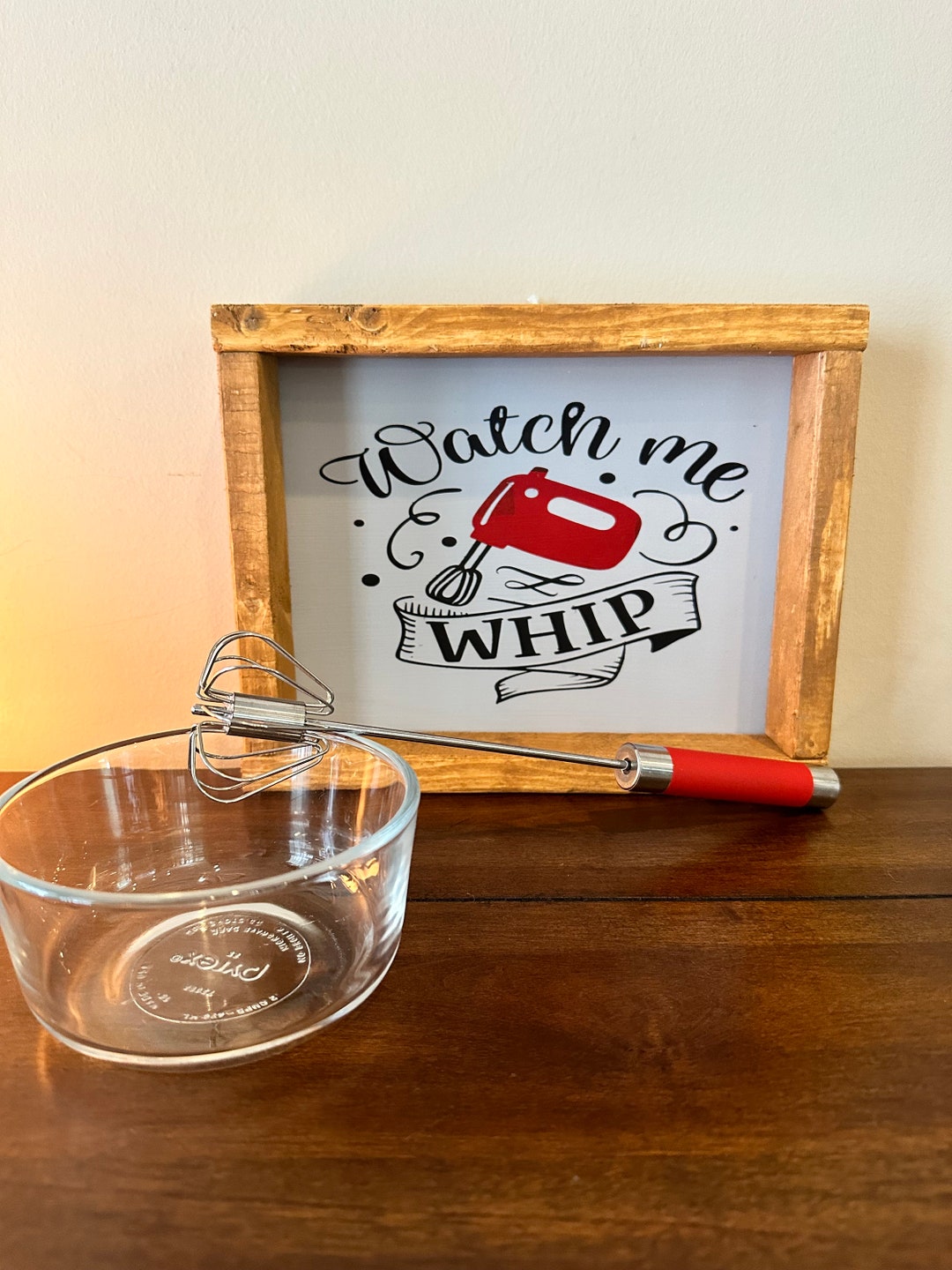 Funny Watch Me Whip Wood Kitchen Sign With a Bright Red Mixer - Etsy
