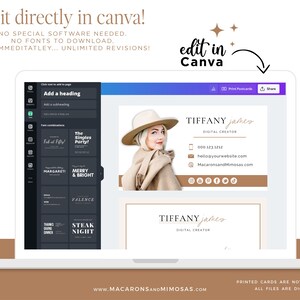 Boho Business Card Template, Canva Digital Business Card Template ...