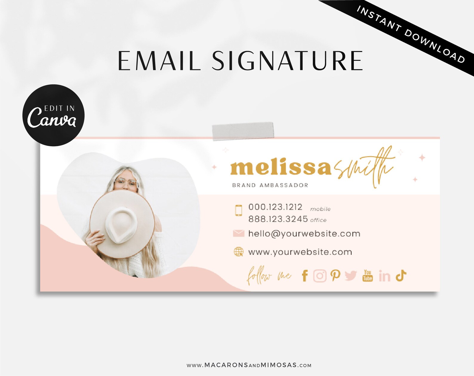 Boho Email Signature With Logo Picture Minimalist Best - Etsy