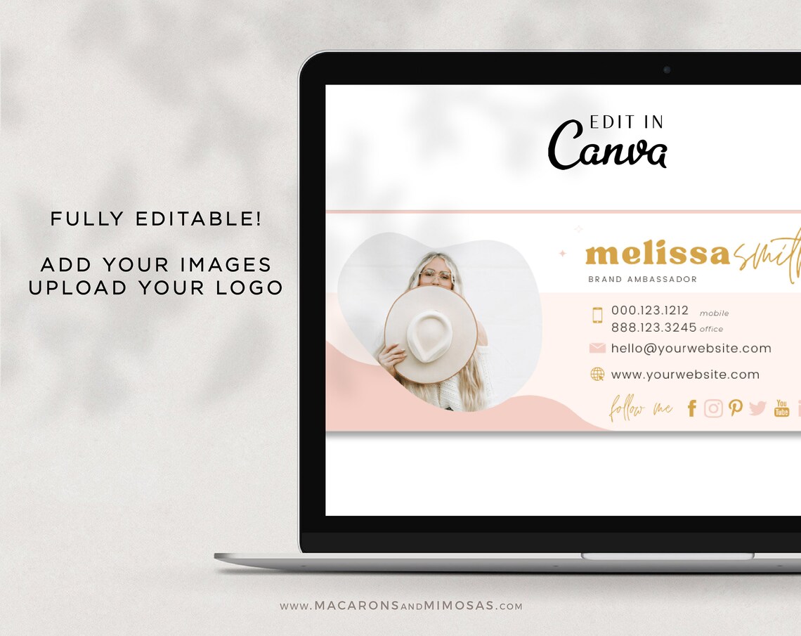 Boho Email Signature With Logo Picture Minimalist Best - Etsy