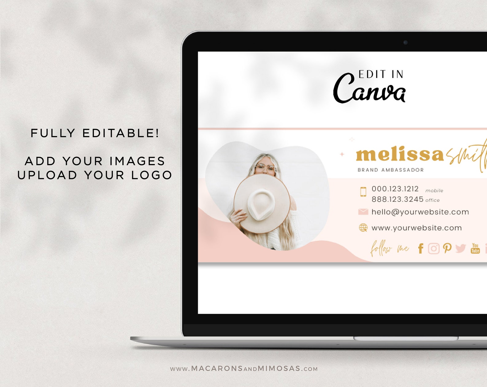 Boho Email Signature With Logo Picture Minimalist Best - Etsy