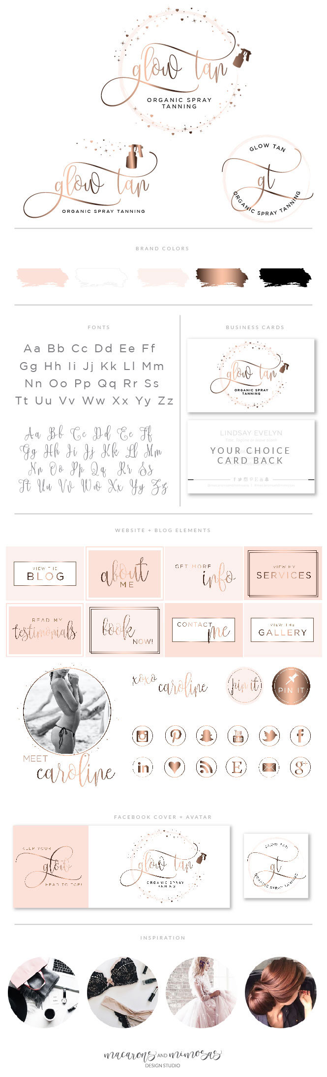 Spray Tan Logo Design Tanning Branding Watermark Stars Heart | Etsy