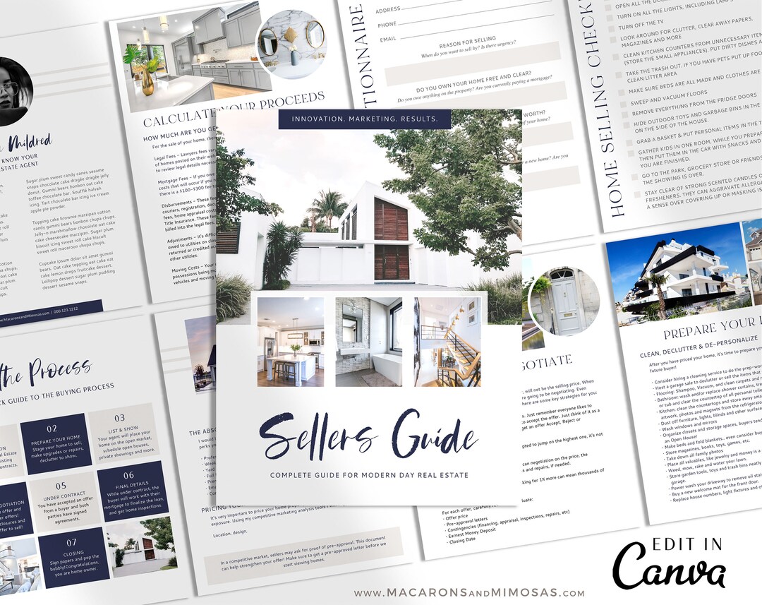 Sellers Guide Template, 11 Page Home Selling Packet Moving Checklist ...