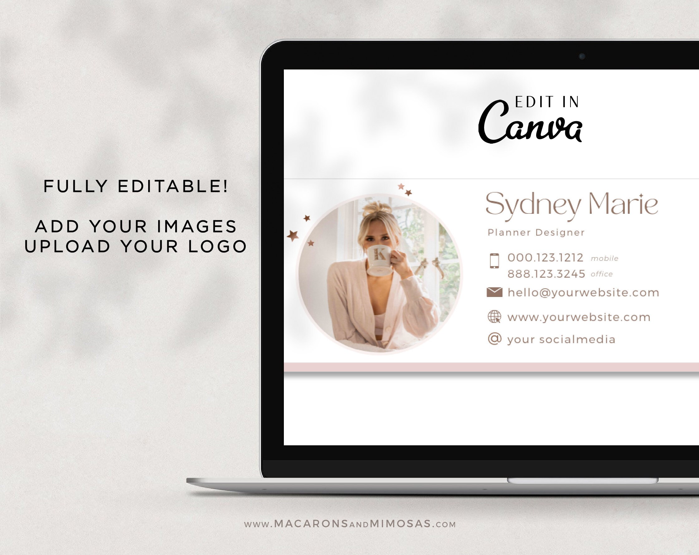 Rose Gold Email Signature Design Logo Template Best Seller | Etsy