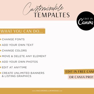 Boho Etsy Banner Kit, Brand Your Etsy Shop Business With Retro Logos ...