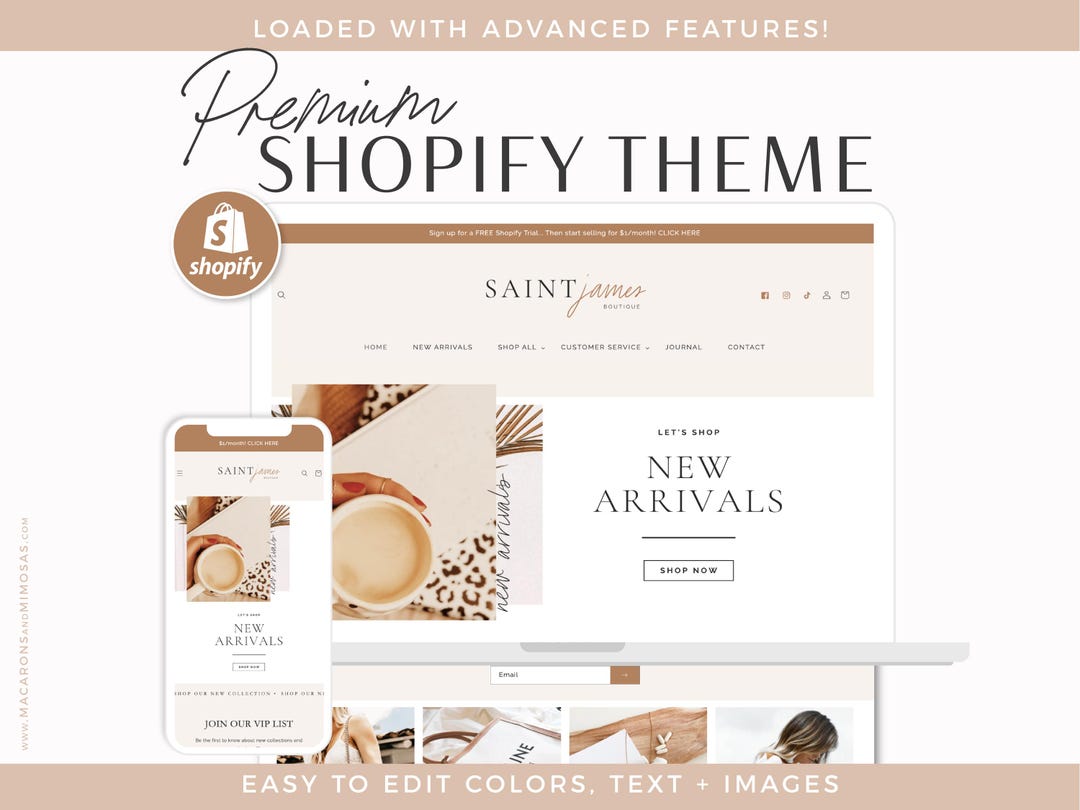 Modelo de tema Shopify, banner minimalista para site e loja Shopify ...