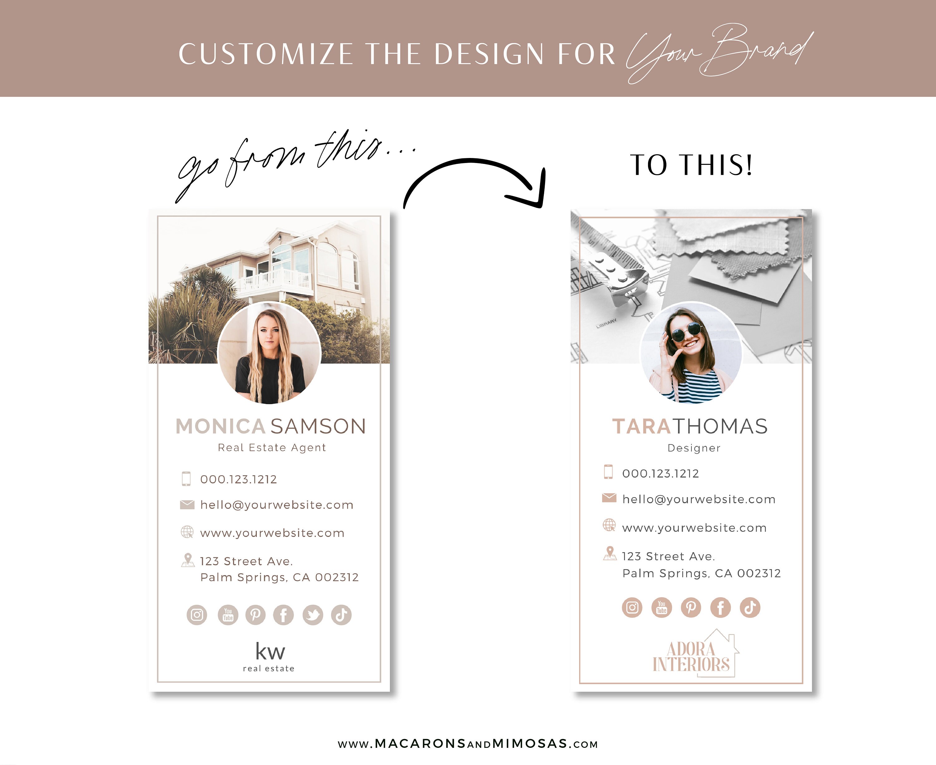 Digital Business Card Template Modern Business Card for - Etsy