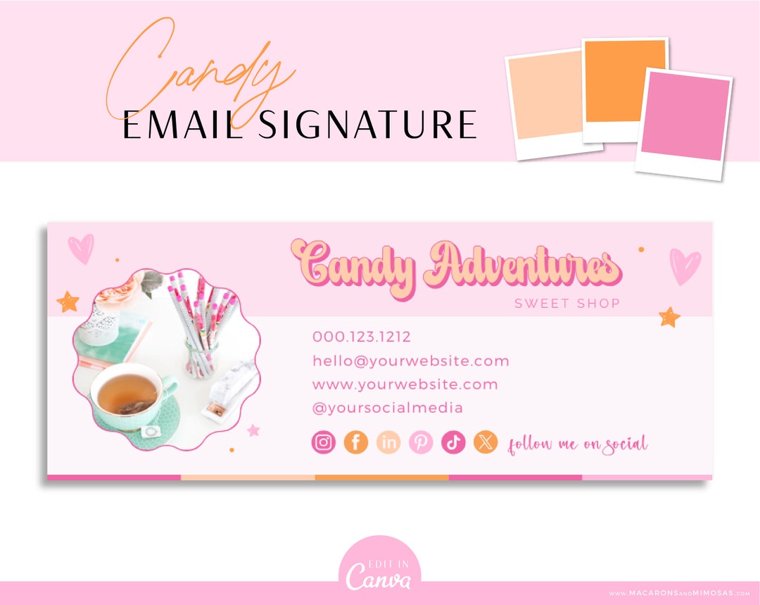 Rainbow Email Signature Template Gmail Email Signature - Etsy