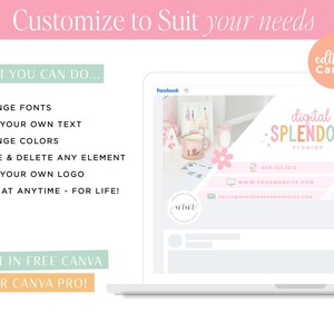 Cute Pastel Facebook Cover Design Template for Small Business Editable ...