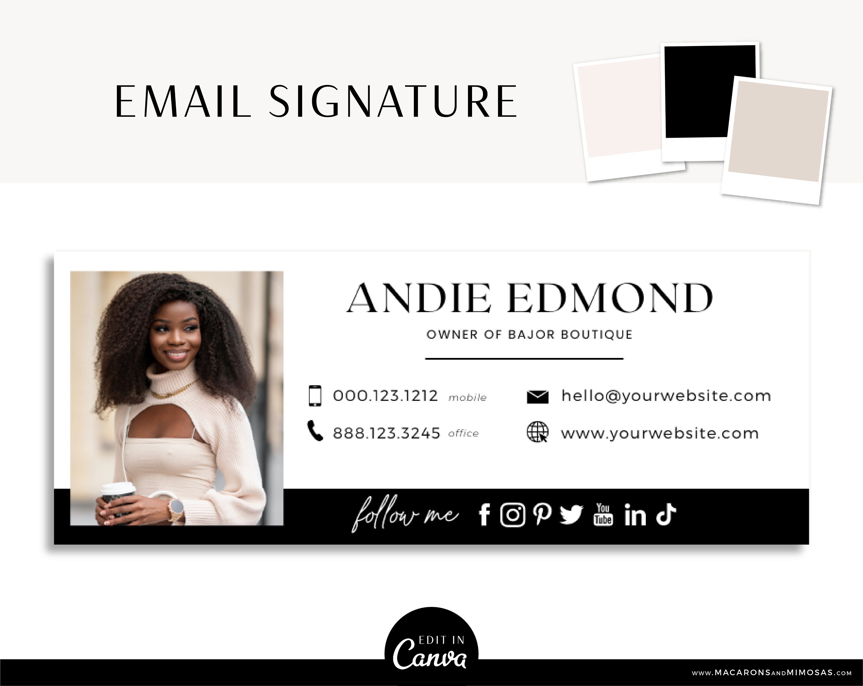 Email Signature Template With Logo Minimalist Best Seller - Etsy