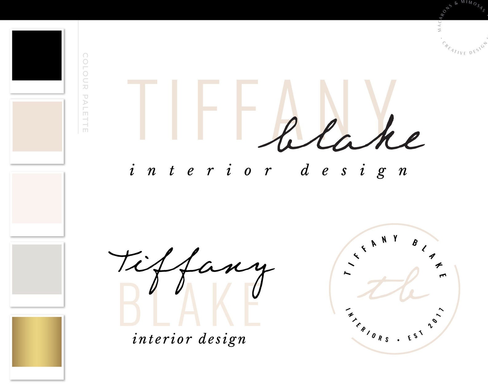 Pink Black Modern Script Logo Design Custom Logo Design | Etsy