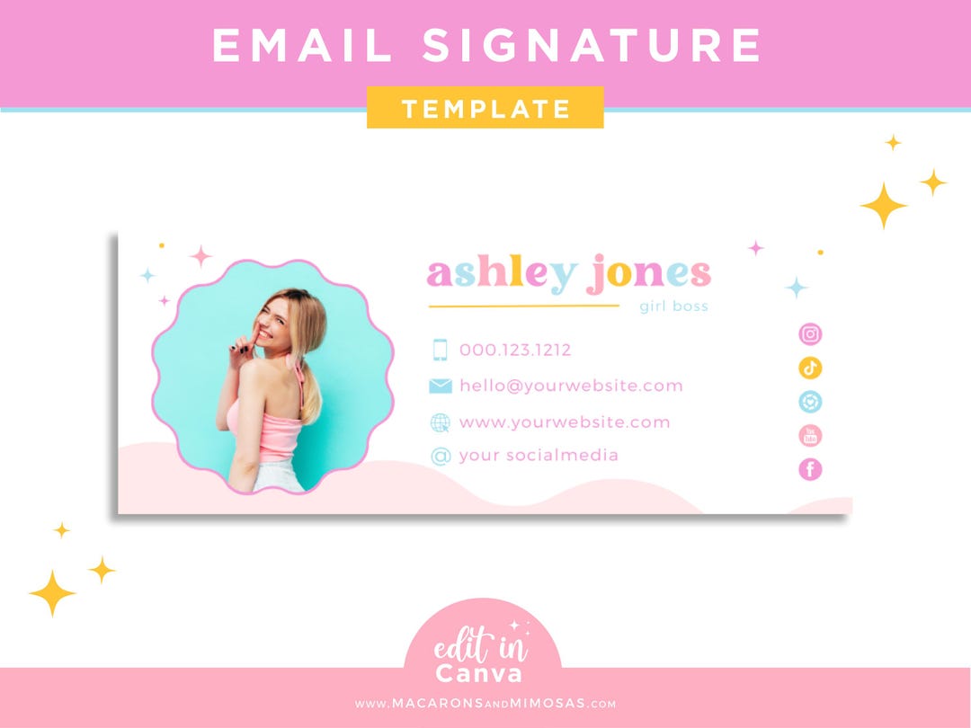 Editable Email Signature Template Design Logo, Photographer Marketing ...