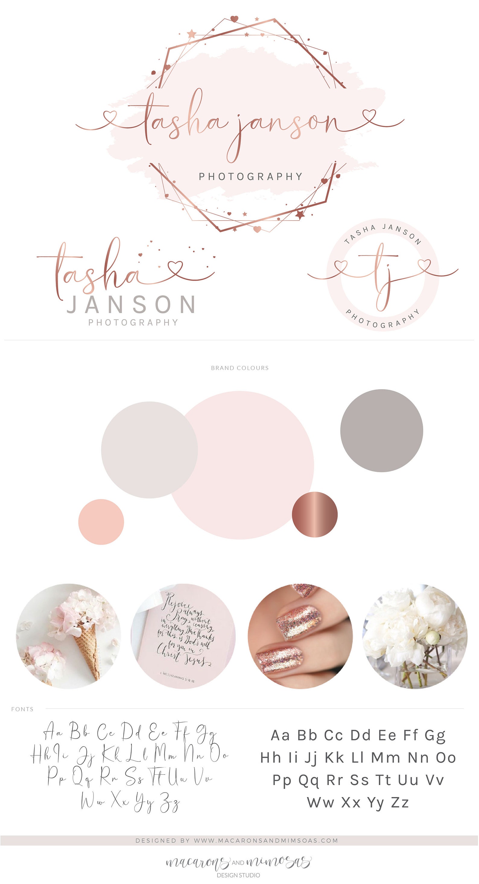 Rose Gold Logo Design Pink Watercolor Logo Branding Kit - Etsy