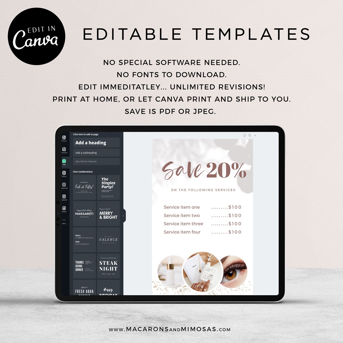 Instagram Price List Template Price List Post Templates - Etsy