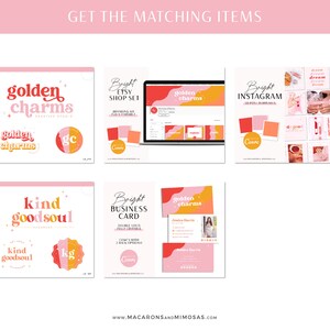 Fun Bright Pastel Retro Etsy Banner Kit Editable Templates for Canva ...