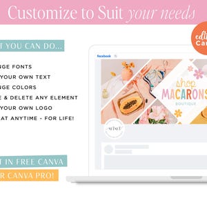 Cute Facebook Cover Design Template for Small Business Editable in ...
